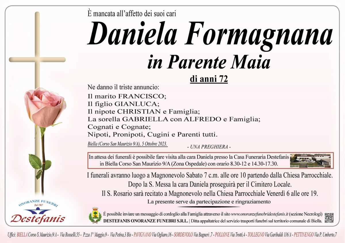 Daniela Formagnana in Parente Maia - Newsbiella.it