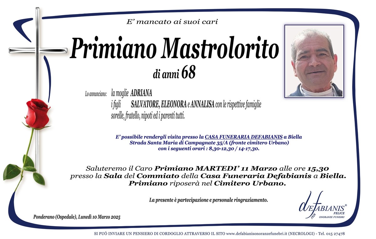 Primiano Mastrolorito - Newsbiella.it