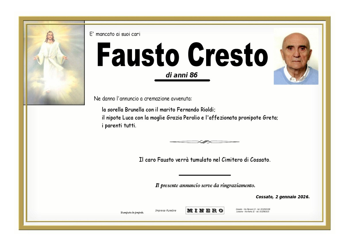 Fausto Cresto - Newsbiella.it
