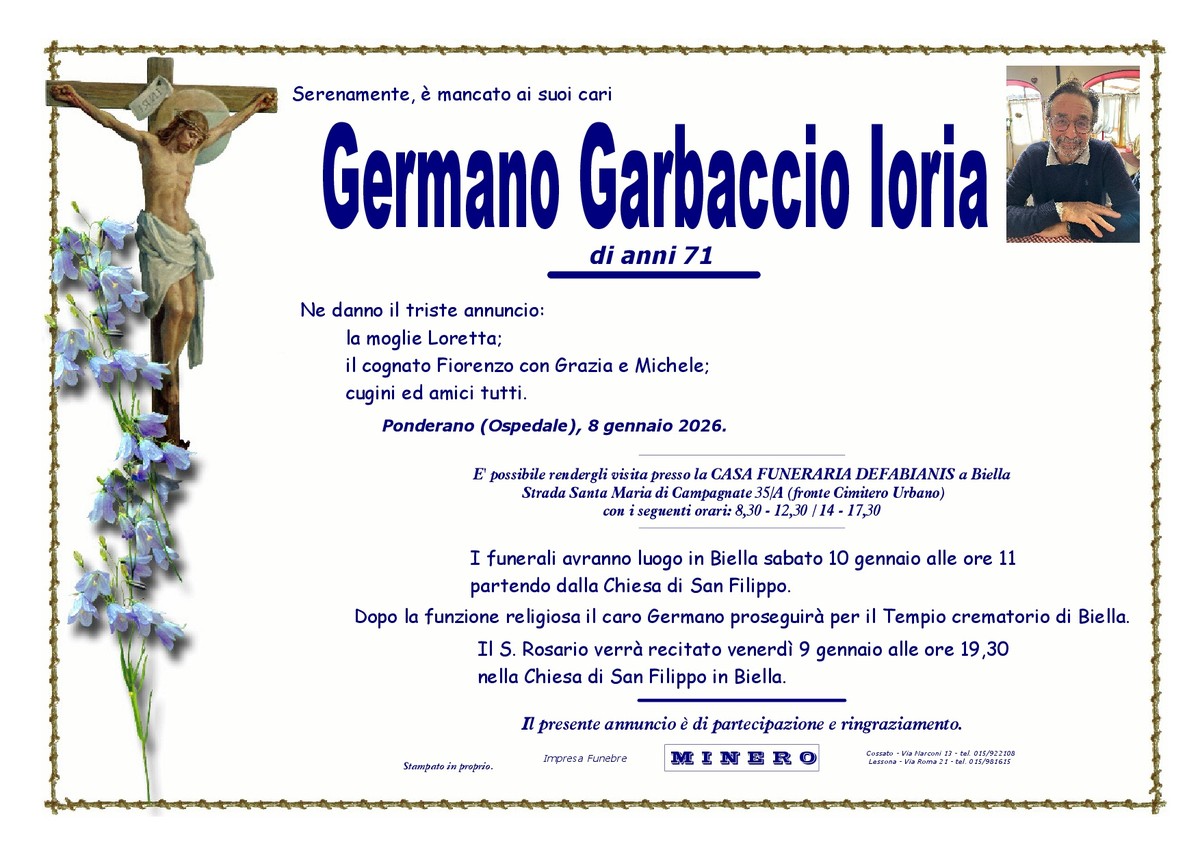 Germano Garbaccio Ioria - Newsbiella.it