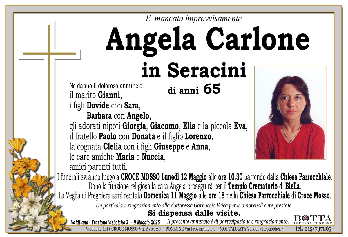 Angela Carlone in Seracini - Newsbiella.it