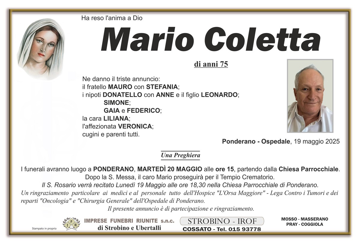 Mario Coletta - Newsbiella.it