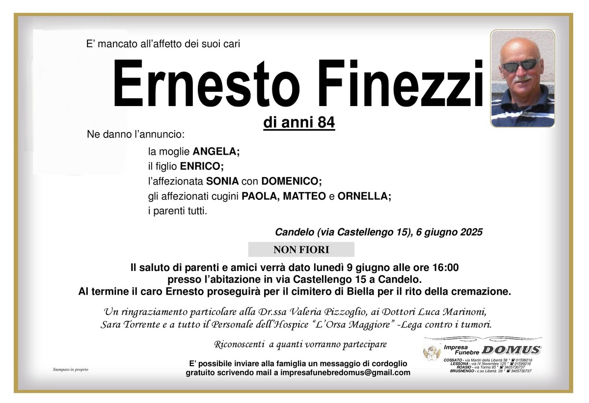 Ernesto Finezzi - Newsbiella.it