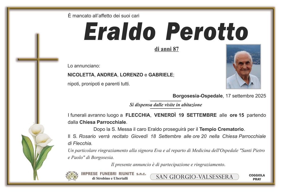 Eraldo Perotto - Newsbiella.it