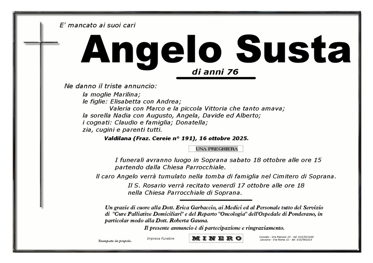Angelo Susta - Newsbiella.it