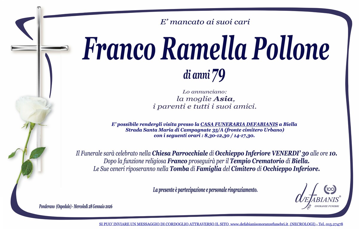 Franco Ramella Pollone - Newsbiella.it