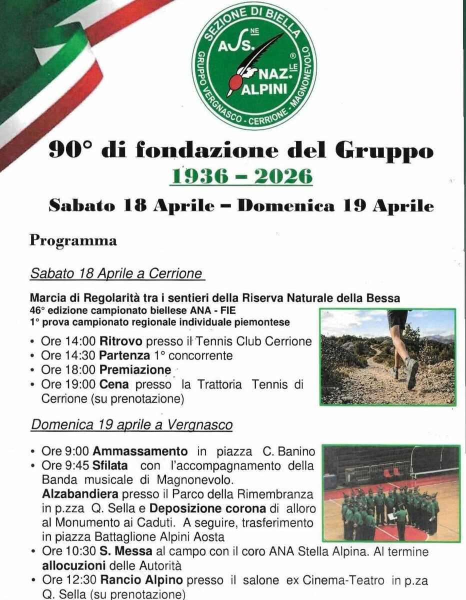 Il Gruppo Alpini di Vergnasco, Cerrione e Magnonevolo festeggia i 90 ...