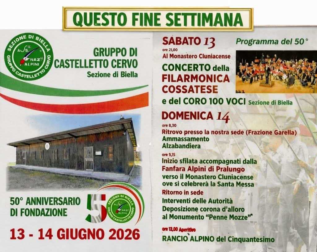 Castelletto Cervo celebra il 50° anniversario del Gruppo Alpini ...