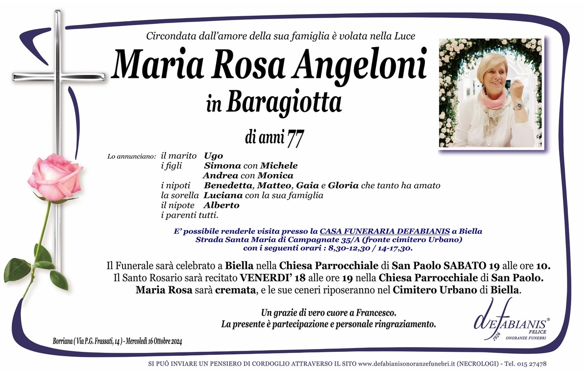 Maria Rosa Angeloni, in Baragiotta - Newsbiella.it