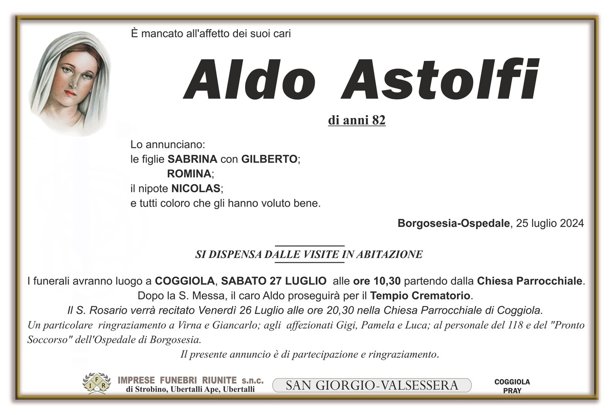 Aldo Astolfi - Newsbiella.it