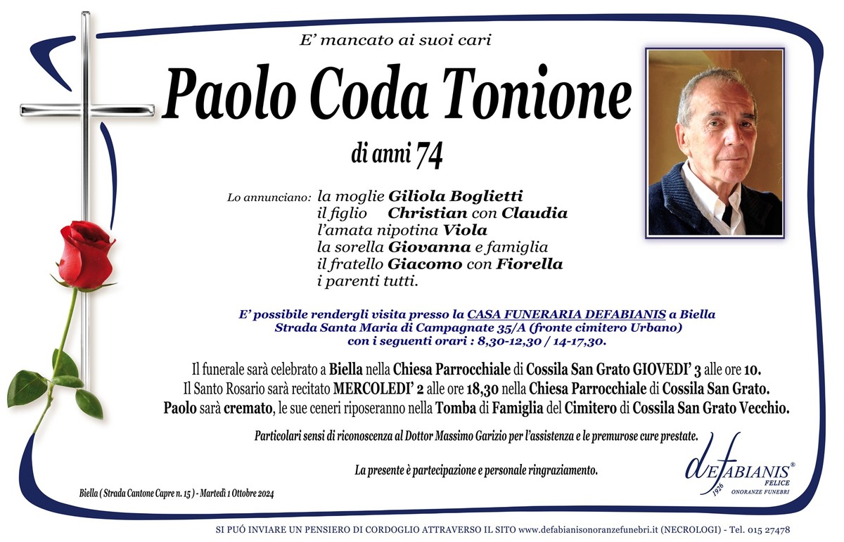Paolo Coda Tonione - Newsbiella.it