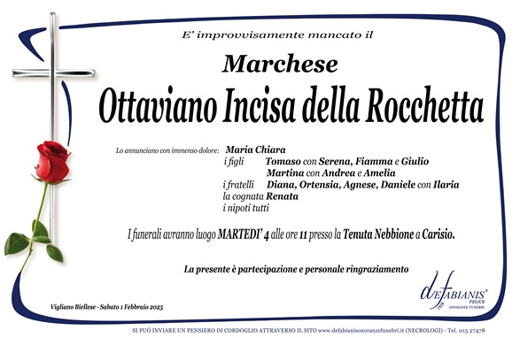 Marchese Ottaviano Incisa della Rocchetta - Newsbiella.it