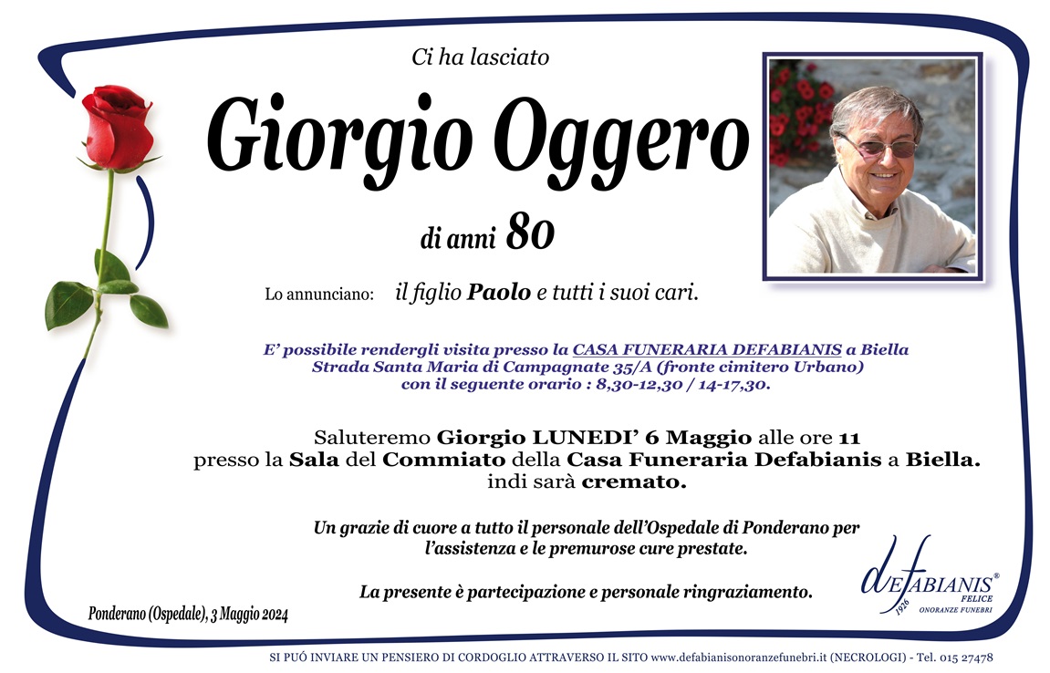 Giorgio Oggero - Newsbiella.it