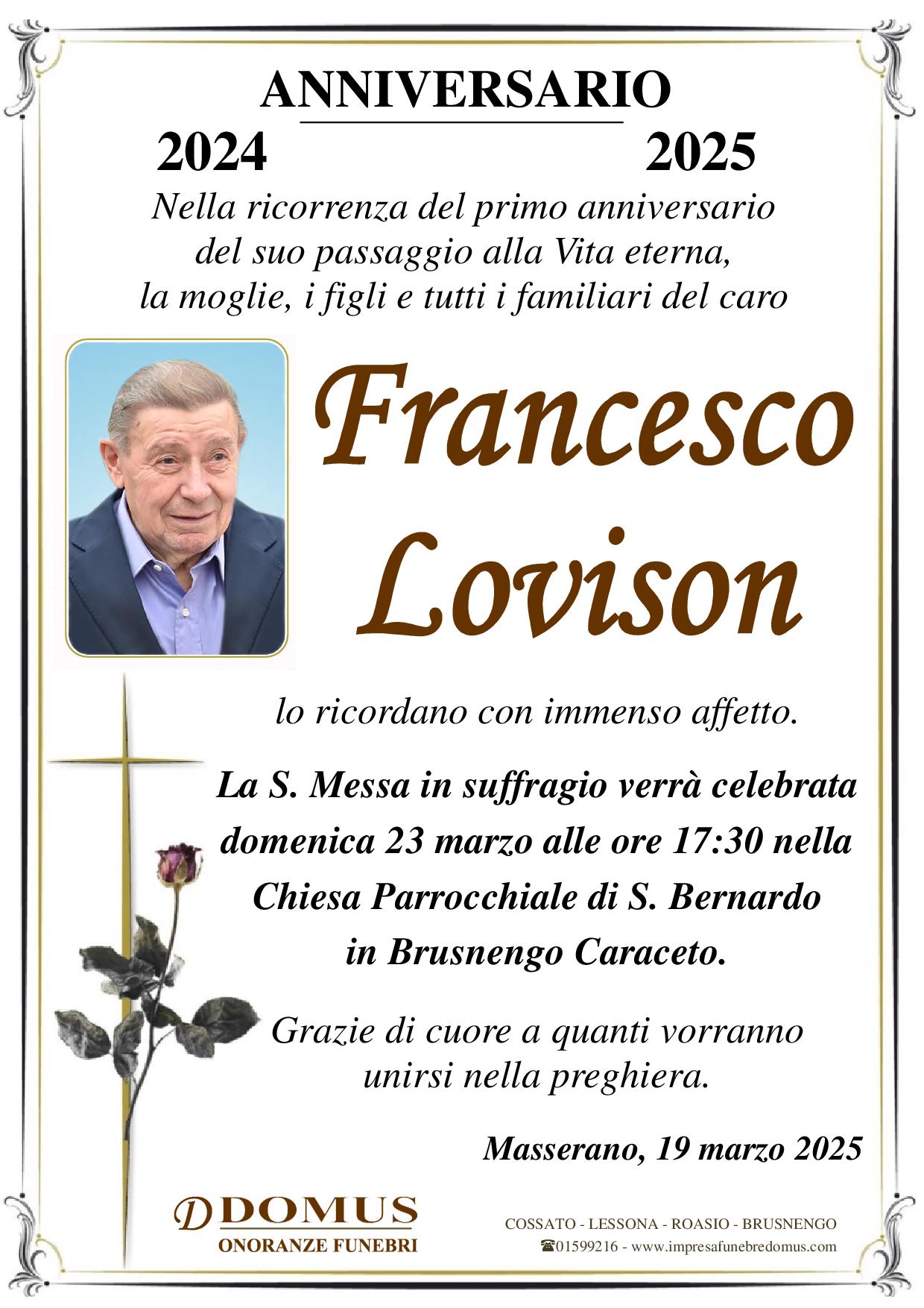 Francesco Lovison - Anniversario - Newsbiella.it