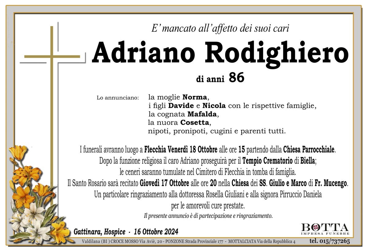 Adriano Rodighiero - Newsbiella.it