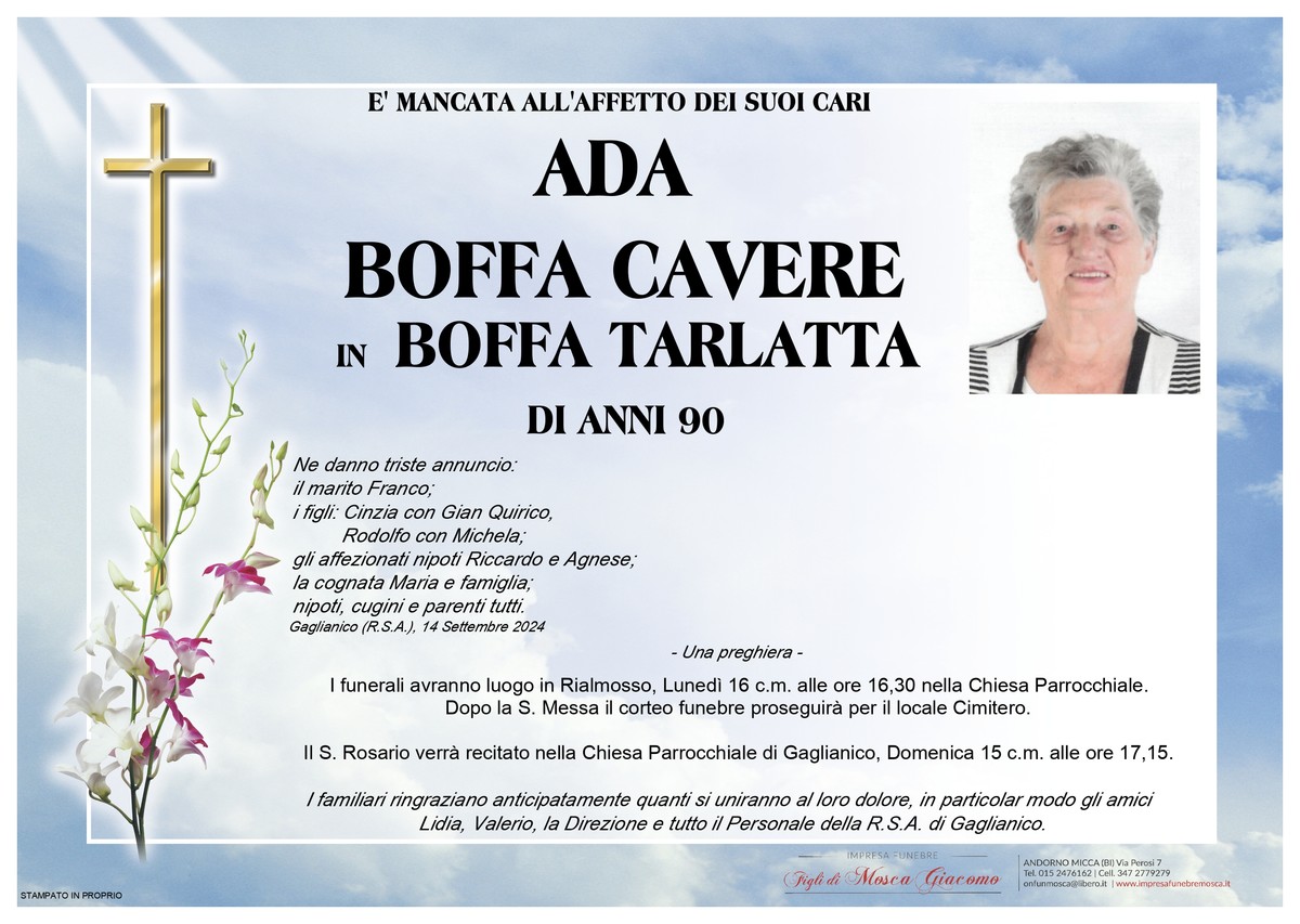 Ada Boffa Cavere, in Boffa Tarlatta - Newsbiella.it