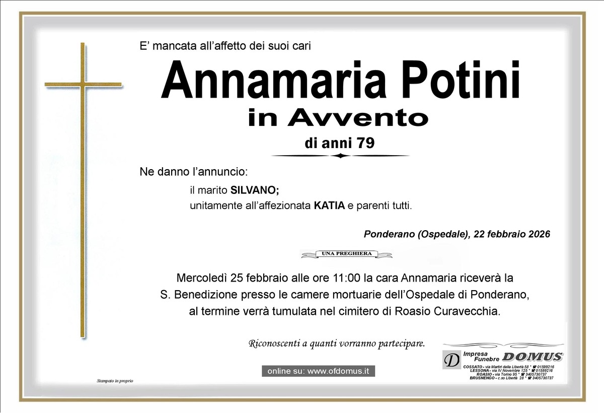 Annamaria Potini, in Avvento - Newsbiella.it