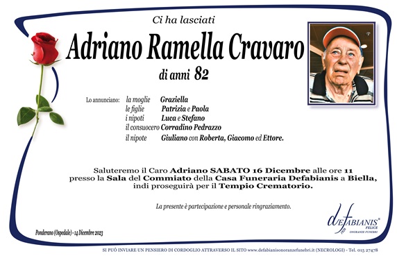 Adriano Ramella Cravaro - Newsbiella.it