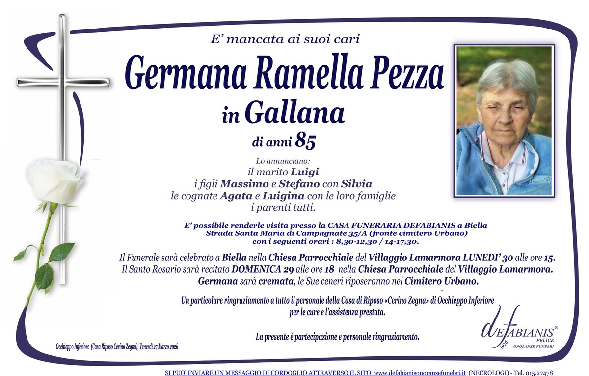Germana Ramella Pezza, in Gallana - Newsbiella.it