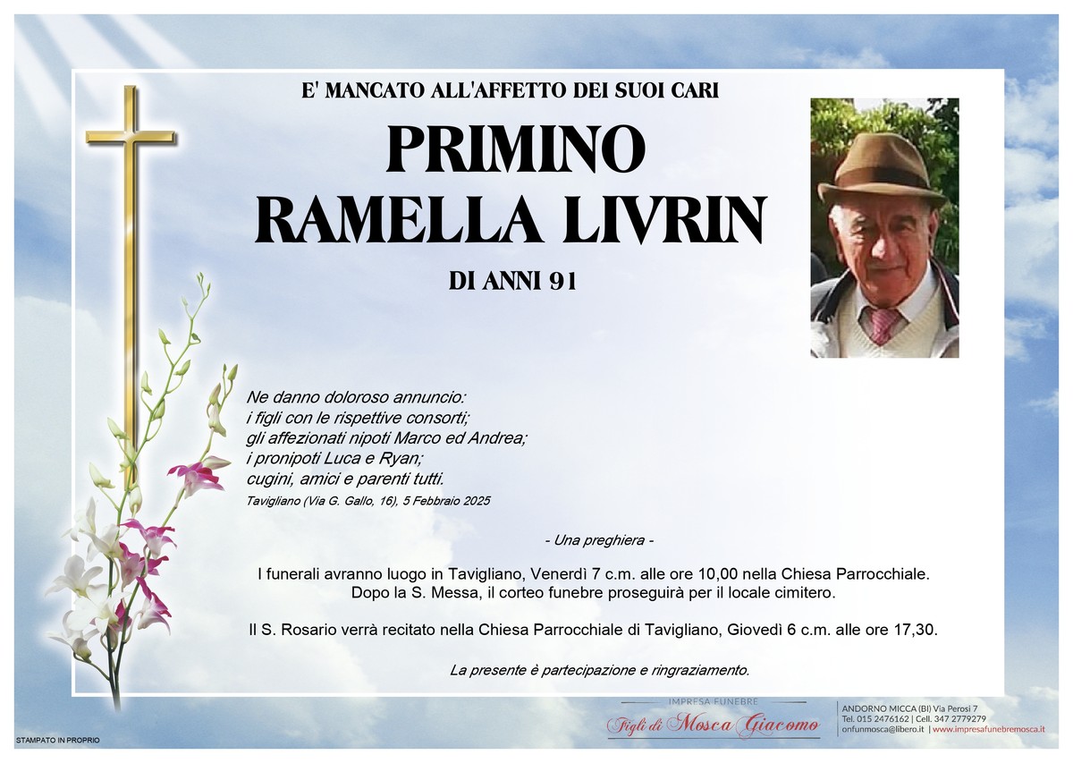 Primino Ramella Livrin - Newsbiella.it