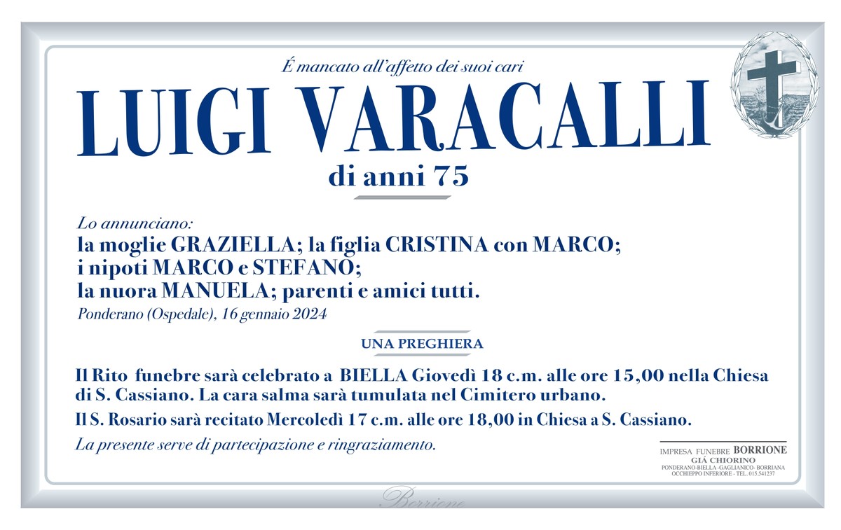 Luigi Varacalli - Newsbiella.it