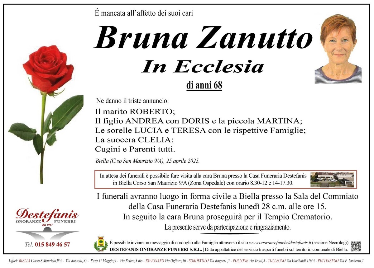 Bruna Zanutto, in Ecclesia - Newsbiella.it