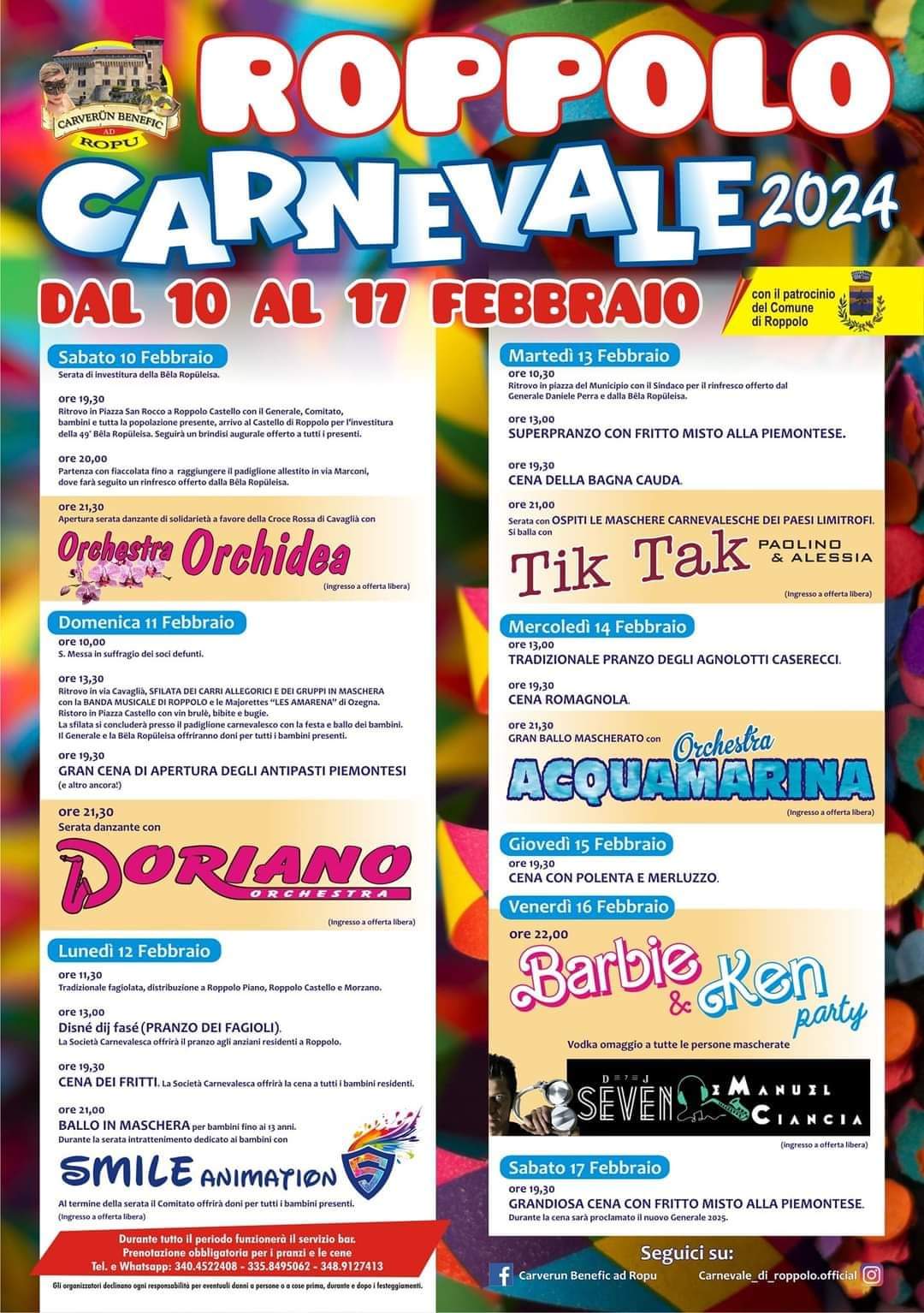 Carnevale benefico di Roppolo: dal 10 al 17 febbraio tutti gli eventi ...
