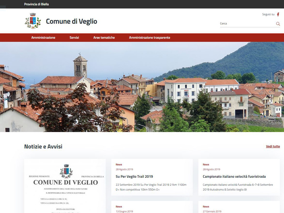 Veglio, un nuovo sito istituzionale più funzionale - Newsbiella.it