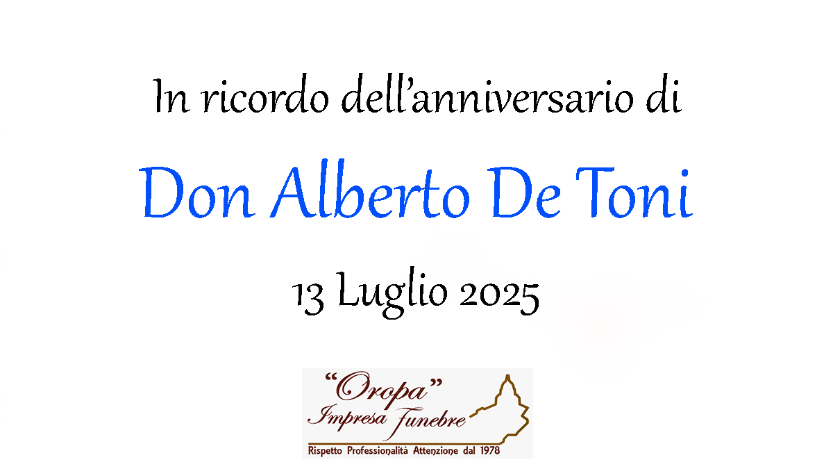 Don Alberto De Toni - Anniversario - Newsbiella.it