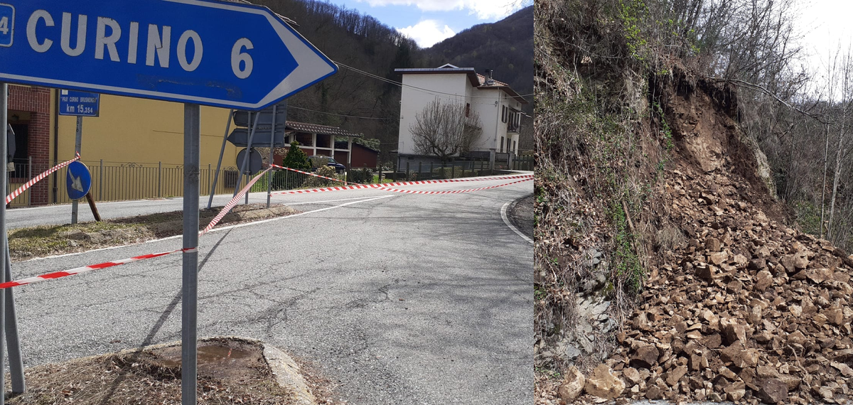 Frana tra Pray e Curino, chiusa la Provinciale FOTO - Newsbiella.it