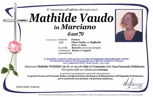 Mathilde Vaudo, in Marciano - Newsbiella.it