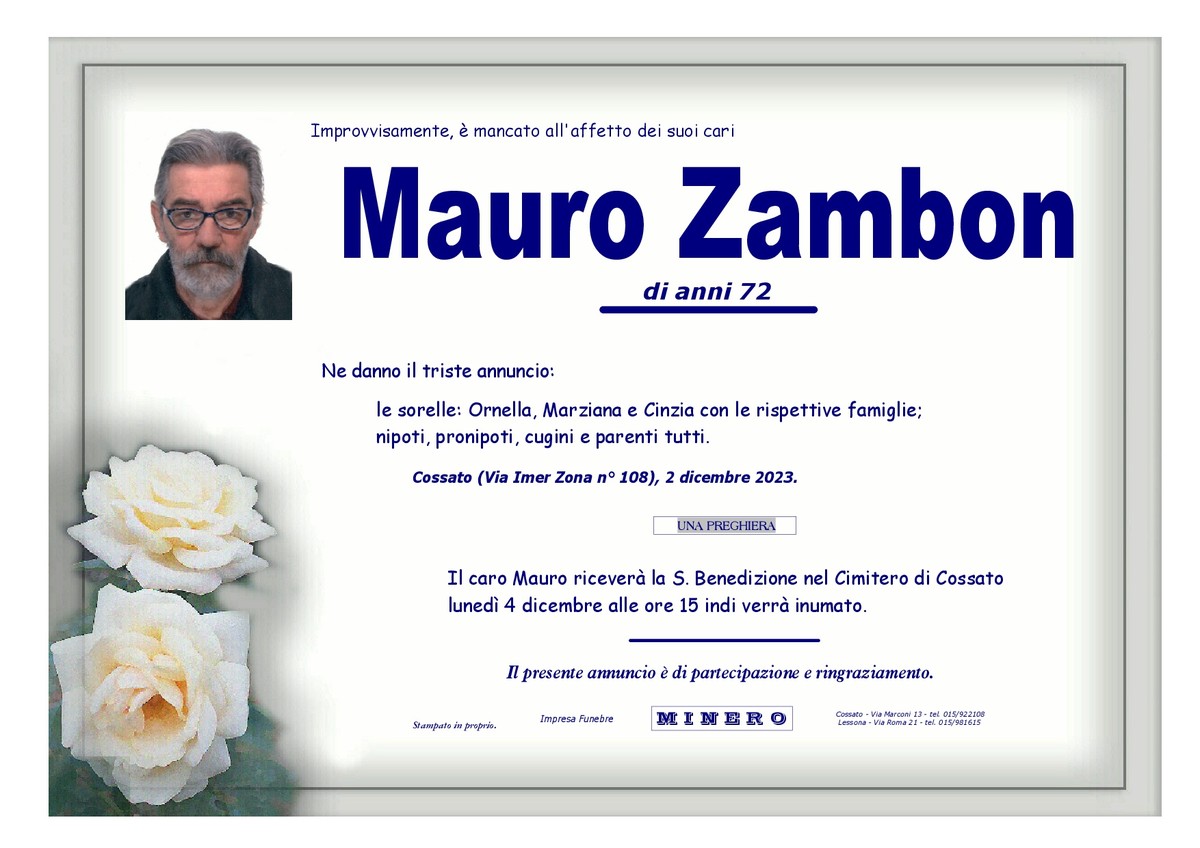 Mauro Zambon - Newsbiella.it