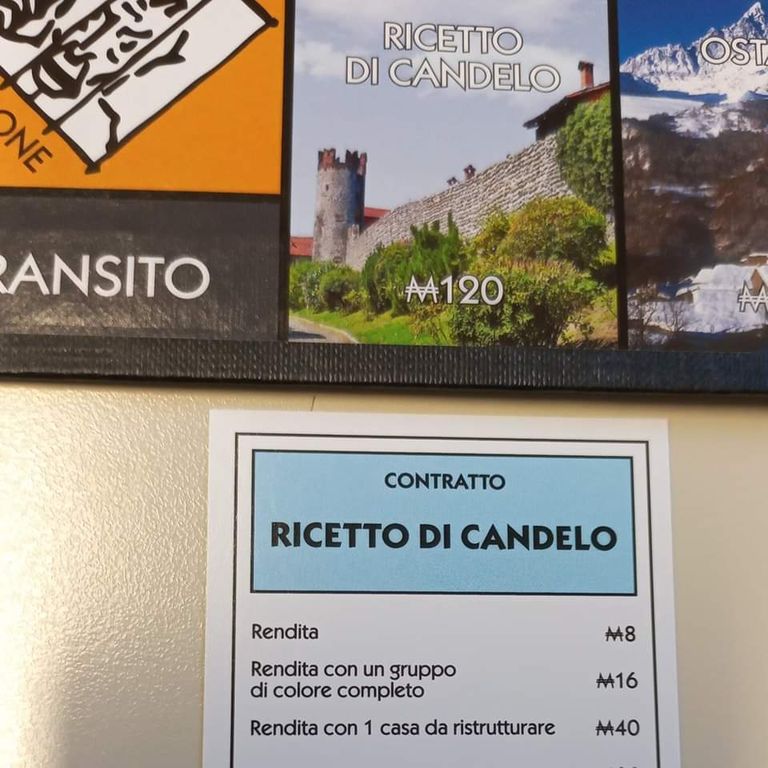 Il Ricetto di Candelo sul tabellone di gioco del Monopoly - Newsbiella.it