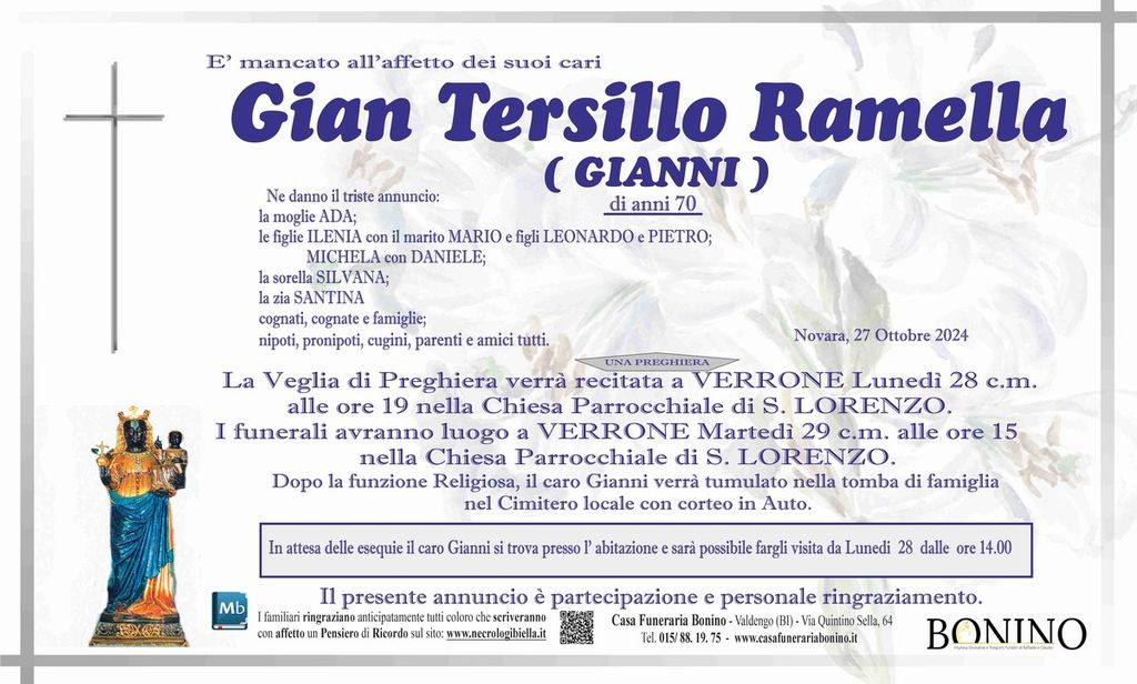 Gian Tersillo Ramella (Gianni) - Newsbiella.it