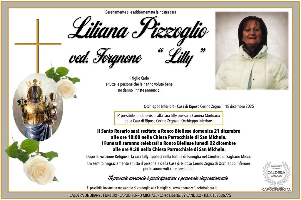 Liliana Pizzoglio, ved Forgnone "Lilly" - Newsbiella.it