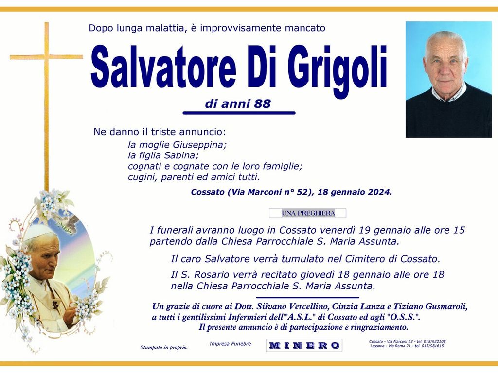 Salvatore Di Grigoli - Newsbiella.it