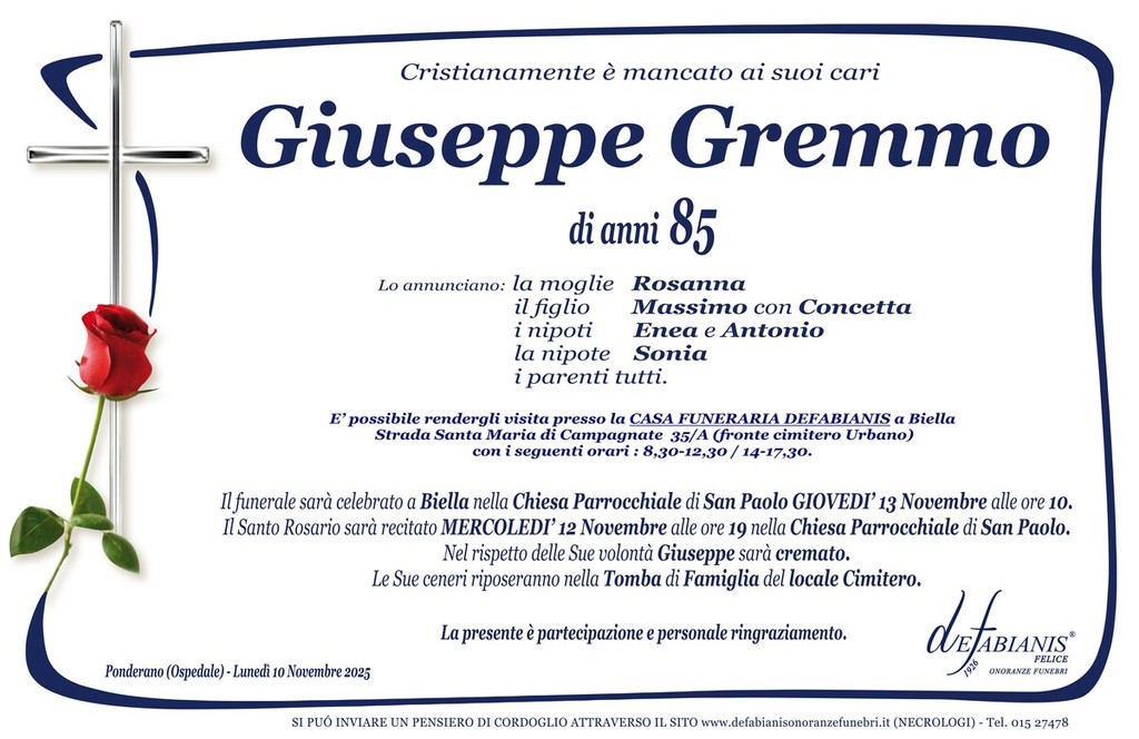 Giuseppe Gremmo - Newsbiella.it